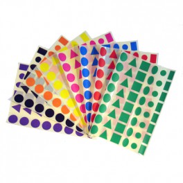 GOMMETTES GEOMETRIQUES 48 PLANCHES - 2304 GOMM. 5 FORMES-8 COULEURS ...