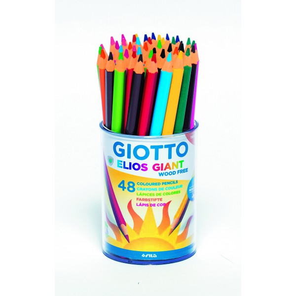 GIOTTO ÉLIOS GIANT POT 48 CRAYONS COULEURS ASSORTIS - boutiquescolaire.com