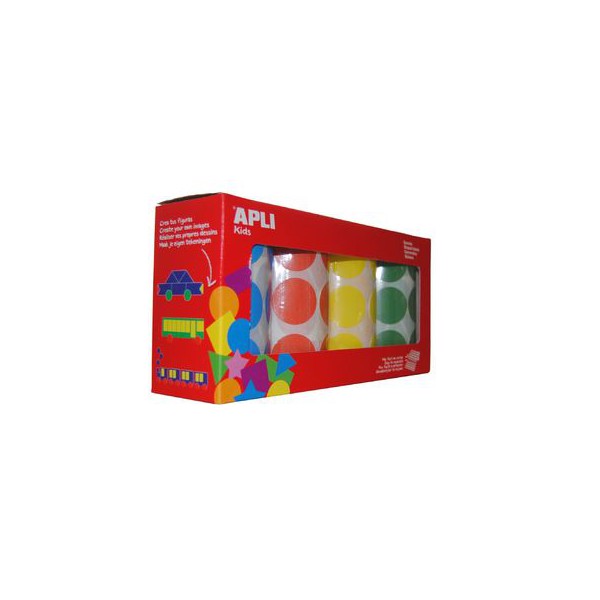GOMMETTES RONDES 33MM (JAUNE, BLEU, ROUGE, VERT) - ROULEAU 2832 ...