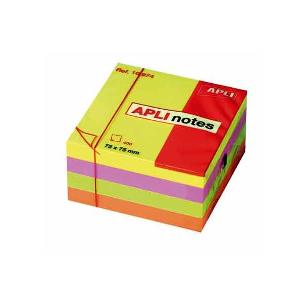BLOC NOTES CUBE 4 COULEURS 400 FS 75X75MM - boutiquescolaire.com